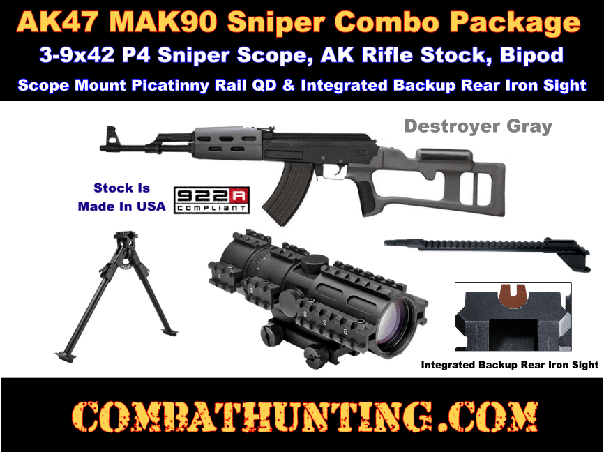 AKMAK90-14 Mak 90 Ak47 Dragunov Stock With Sniper Combo Kit Scope ...