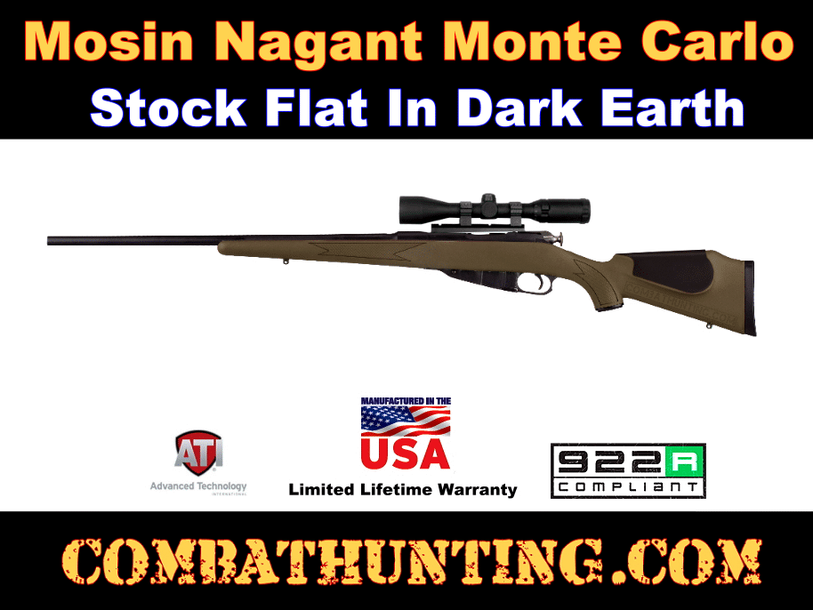 A.2.40.1300 Mosin Nagant Monte Carlo Stock Flat Dark Earth - Camo Gun ...
