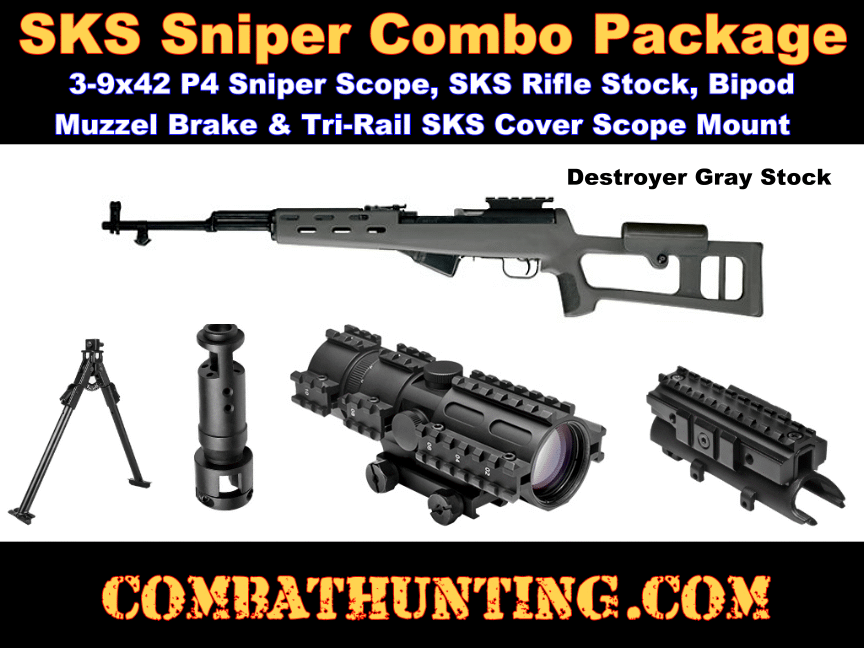 SKS Scope Mount Stock Bipod Combo Package