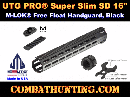 MTU047XLM UTG PRO® Super Slim SD 16" M-LOK® AR-15 Free Float handguard ...