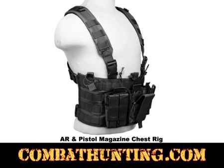 CR3031B AR & Pistol Mag Chest Rig Black - Tactical Vests & Chest Rigs