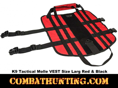CVK93005RL K9 Tactical Molle VEST Size Larg Red With Black Trim ...