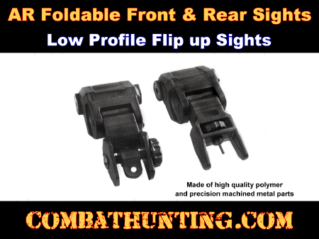 AR-15 Foldable Front and Rear Sights Low Profile Flip up Sights