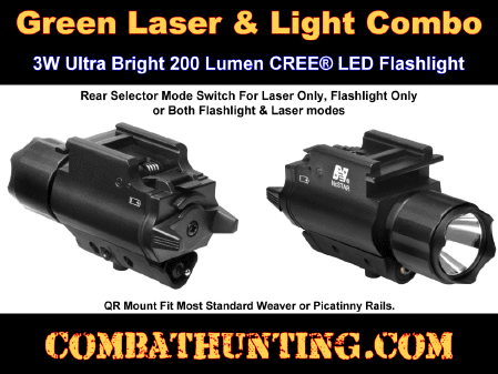 Tactical Geen Laser Light Combo On Sale - Combat Hunting
