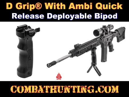 MNT-DG02Q UTG Combat D Grip Quick Release Deployable Bipod - Vertical ...