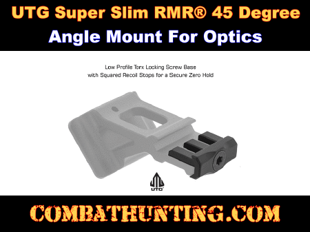 MT-RMR45 UTG® Super Slim RMR® 45 Degree Angle Mount Black - Reflex ...