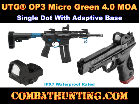 OP-RDM20G UTG® OP3 Micro, Green 4.0 MOA Single Dot, Adaptive Base - Reflex Sights | Holographic ...