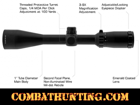 SCP-3940EW UTG True Hunter Classic 3-9X40 1" Scope, Mil-dot Reticle ...