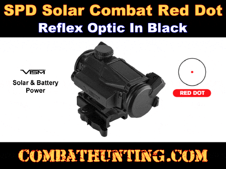 Combat AR-15 Red Dot Reflex Optic Solar & Battery Powered On Sale!