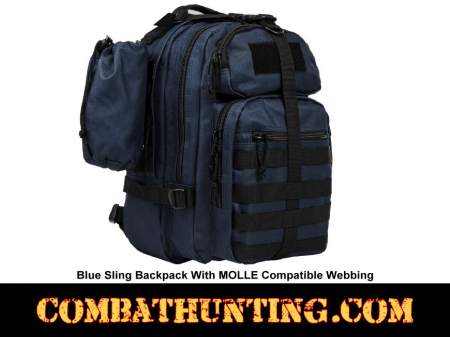 CBMSL2959 Sling Backpack With MOLLE Compatible Webbing Blue - Military ...