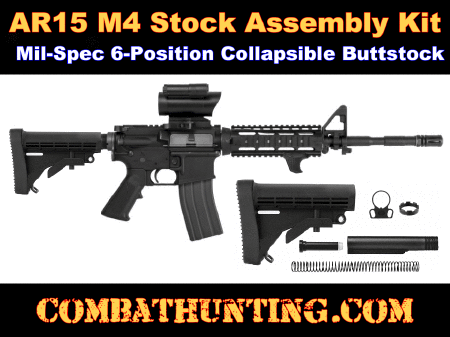 M4 Stock Assembly 6-Position Collapsible Synthetic Black