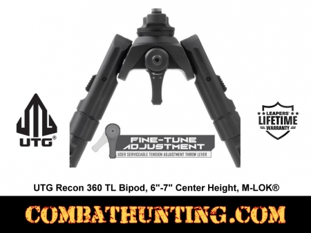 TL-BPM02-B UTG Recon 360 TL Bipod 6"-7" Center Height M-LOK - Bipods ...