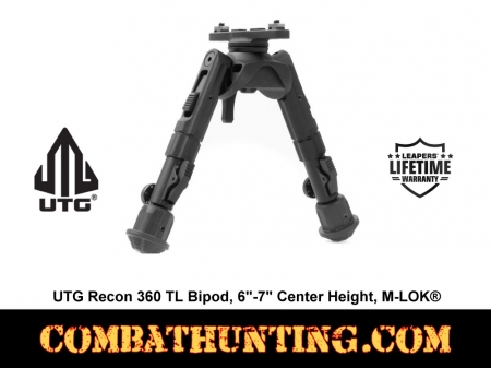 TL-BPM02-B UTG Recon 360 TL Bipod 6"-7" Center Height M-LOK - Bipods ...