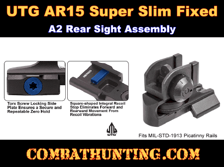 MT-950RS03 UTG Super Slim Fixed Rear Sight AR-15 Aluminum Matte - AR-15 ...