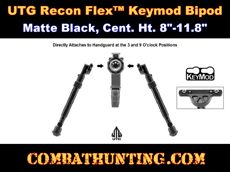 TL-BPDK02 UTG Recon Flex Keymod Bipod, Matte Black, Cent Ht 8"-11.8 ...