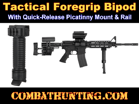 Vertical Foregrip Bipod Combo With Picatinny Mount