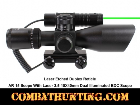 2.5-10 Scope AR-15 Scope With Laser 2.5-10X40mm Dual Illuminated BDC Scope - AR-15 Scopes and Mounts
