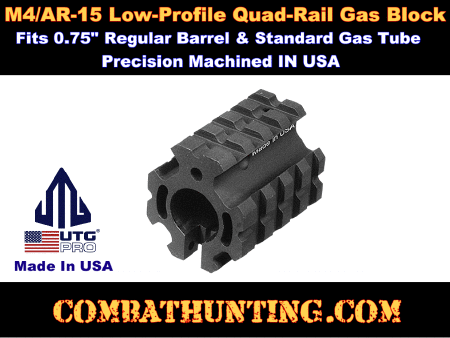 MTU012 UTG PRO AR15 M4 Low-Profile Quad-rail Gas Block .750" - Quad ...