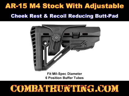 M4/15B AR-15 Stock With Adjustable Cheek Rest Mil-Spec - AR-15 Parts ...