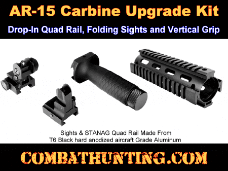 CAR-M4K AR-15 M&P Upgrade Kit Quad Rail AR Sights & Vertical Grip - AR ...
