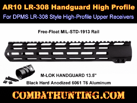 MTM13H308 AR10 LR-308 Handguard High Profile Free-Float M-LOK® Rail 13. ...