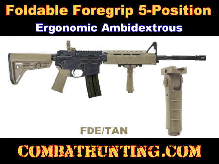 AR15FDET FDE/TAN 5 Position Folding Vertical Picatinny Foregrip - Galil ...