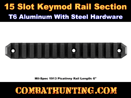 KMRS3 Keymod Picatinny Rail Section 15 Slot - Quad Rails - Handguards