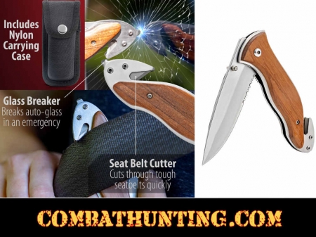 K138 Knife with glass breaker and seatbelt cutter - Pocket Knives