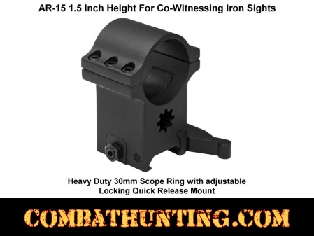 RB24QR AR-15 QD 30mm Scope Ring Mount 1.5 inch - Scope Rings Cantilever ...
