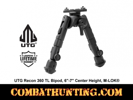 TL-BPM02-B UTG Recon 360 TL Bipod 6"-7" Center Height M-LOK - Bipods ...