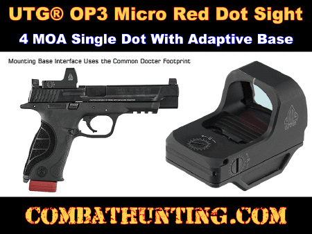 OP-RDM20R UTG® OP3 Micro Red Sight 4 MOA Single Dot Adaptive Base ...