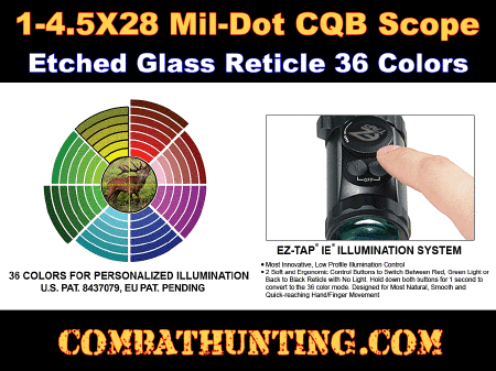 SCP3-145IEMDQ Leaper UTG 1-4.5X28 Mil Dot CQB Scope Glass IE Reticle ...