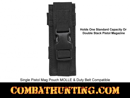 2991B Single Pistol Mag Pouch MOLLE & Duty Belt Compatible - Gun Holsters