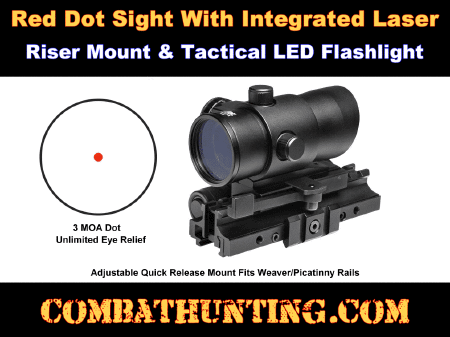 AR-LFSA AR-15 Red Dot Sight With Laser AR Riser Mount & Tactical ...