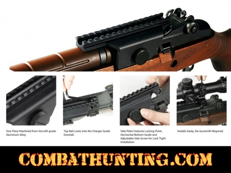 MNT-914V2 UTG New Gen 4-Point Locking Deluxe M14/M1A Scope Mount Black ...