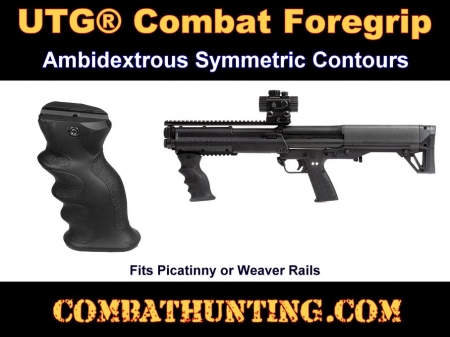 UTG Ambidextrous Combat Foregrip Symmetric Contour Black