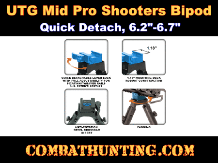 UTG New Gen Med Pro Shooters Bi-pod Quick Detach TL-BP28SQ