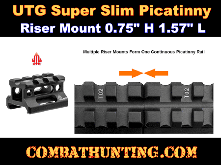 MT-RSX7S UTG Super Slim 3 Slots Picatinny Riser Mount, 0.75" - Rifle ...